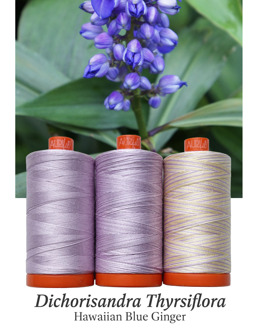 AURIFIL - Thread Color Builder 2022: OCTOBER, Hawaiian Blue Ginger ...