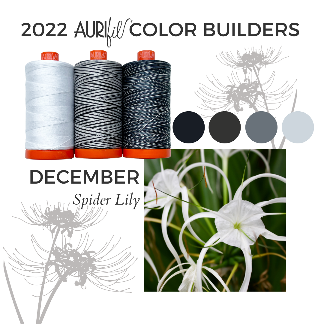 AURIFIL - Thread Color Builder FLORA: December - Hymenocallis Eucharid ...