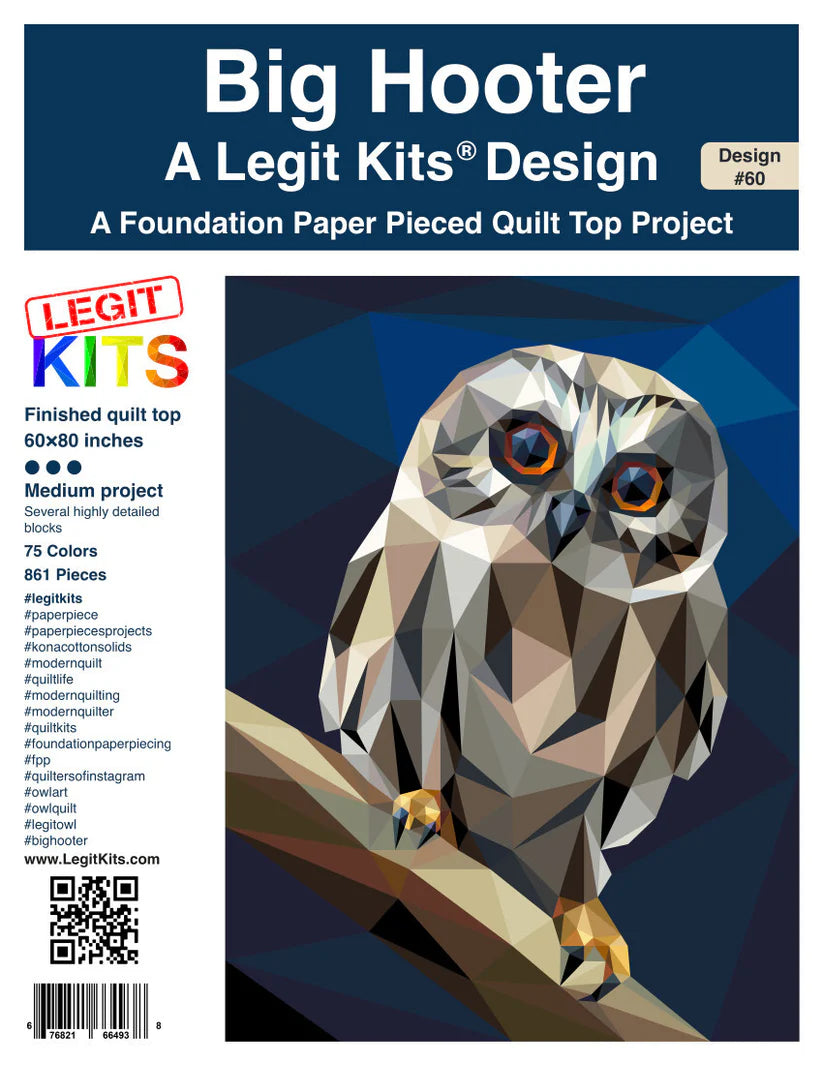 LEGIT KITS - Big Hooter Pattern – Artistic Quilts with Colors Inc.