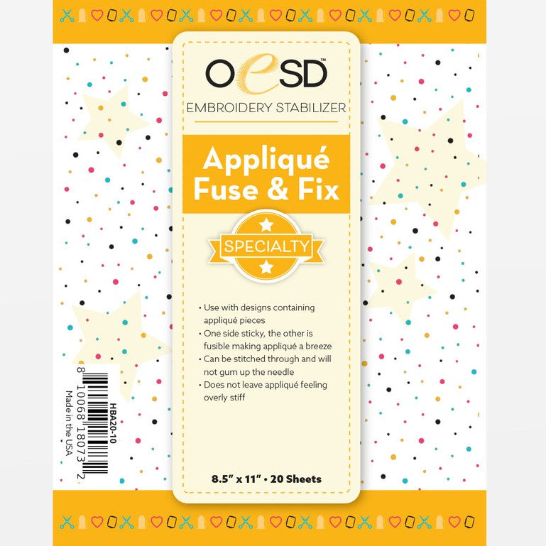 OESD - Applique Fuse and Fix 8.5" x 11" sheets – Artistic Quilts with ...