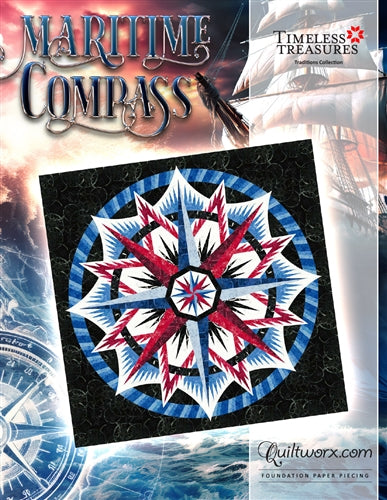 QUILTWORX.COM - Mariner's Compass 99 in Mixer PATTERN – Artistic Quilts ...