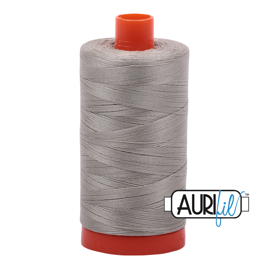 AURIFIL - Mako 50 wt - LARGE SPOOLS, 1422 yards, 5021 Light Grey ...